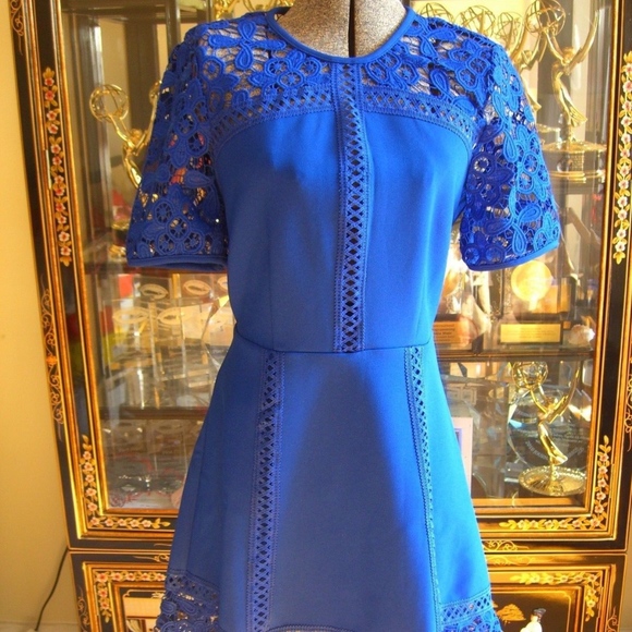 ASOS | Dresses | Nwt Asos Blue Lace Insert Dress Us6 Uk | Poshmark